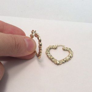 Impressed Jewelry | Jewelry | K Real Gold Hugs Kisses Ox Xo Heart Hoop ...